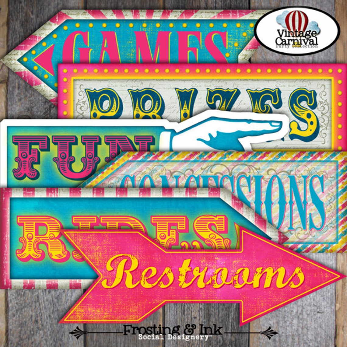 Carnival Party Arrow Signs Circus Party Arrow Signs - Etsy