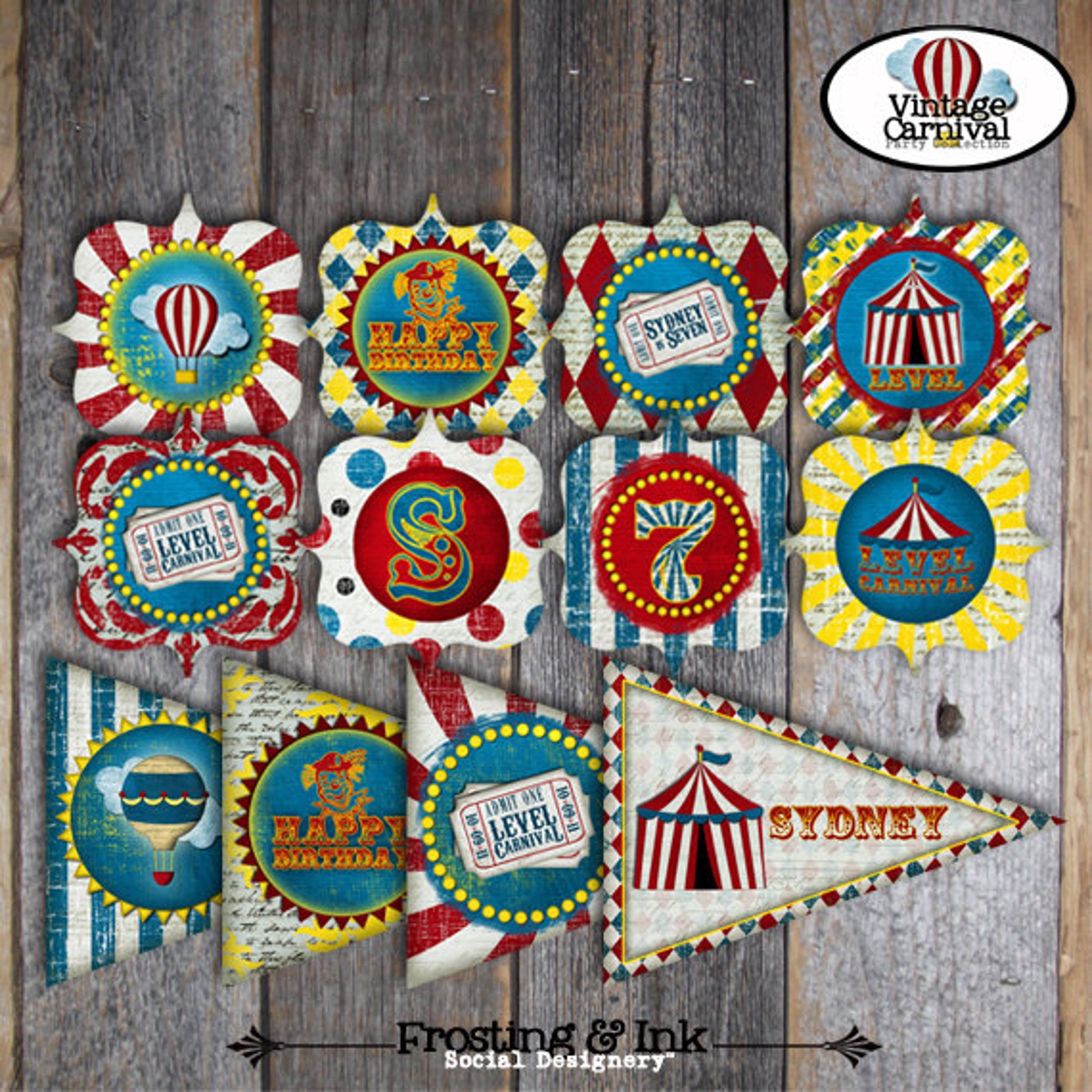 Carnival Party Circus Party Centerpiece Flags A La Carte - Etsy