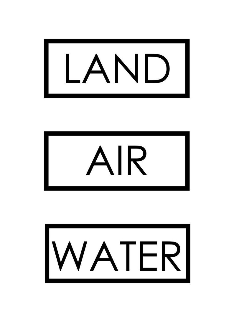 Montessori Geography Preschool Activity Land, Air, Water Mat Sorting - Etsy