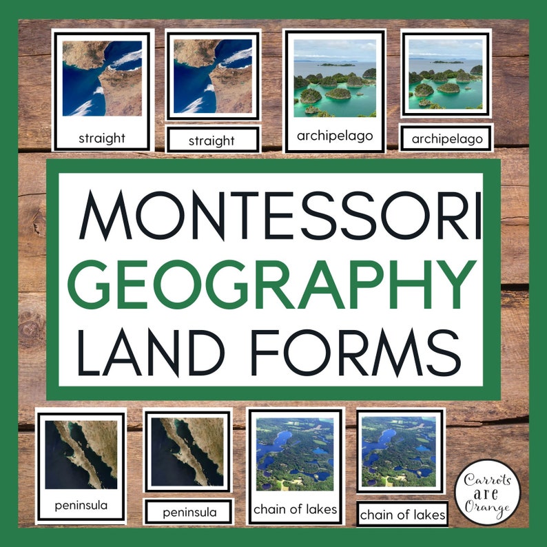 Montessori Land Form Cards - Etsy