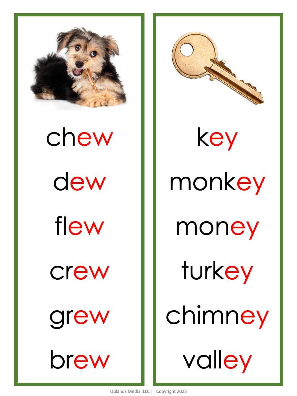 Green Series Phonogram Word Lists Vowel Teams - Etsy