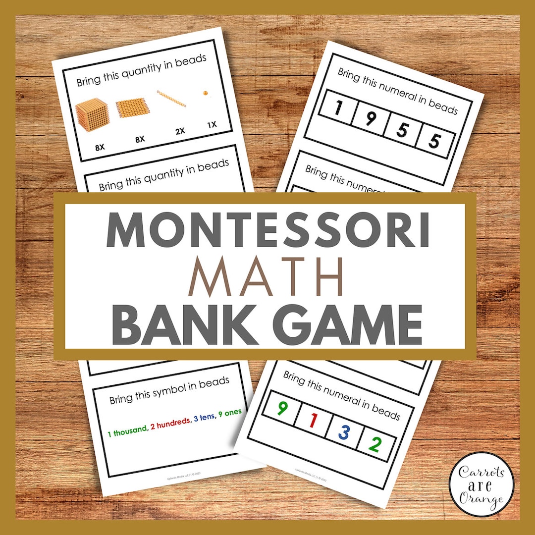 Montessori Bank Game Cards - Etsy