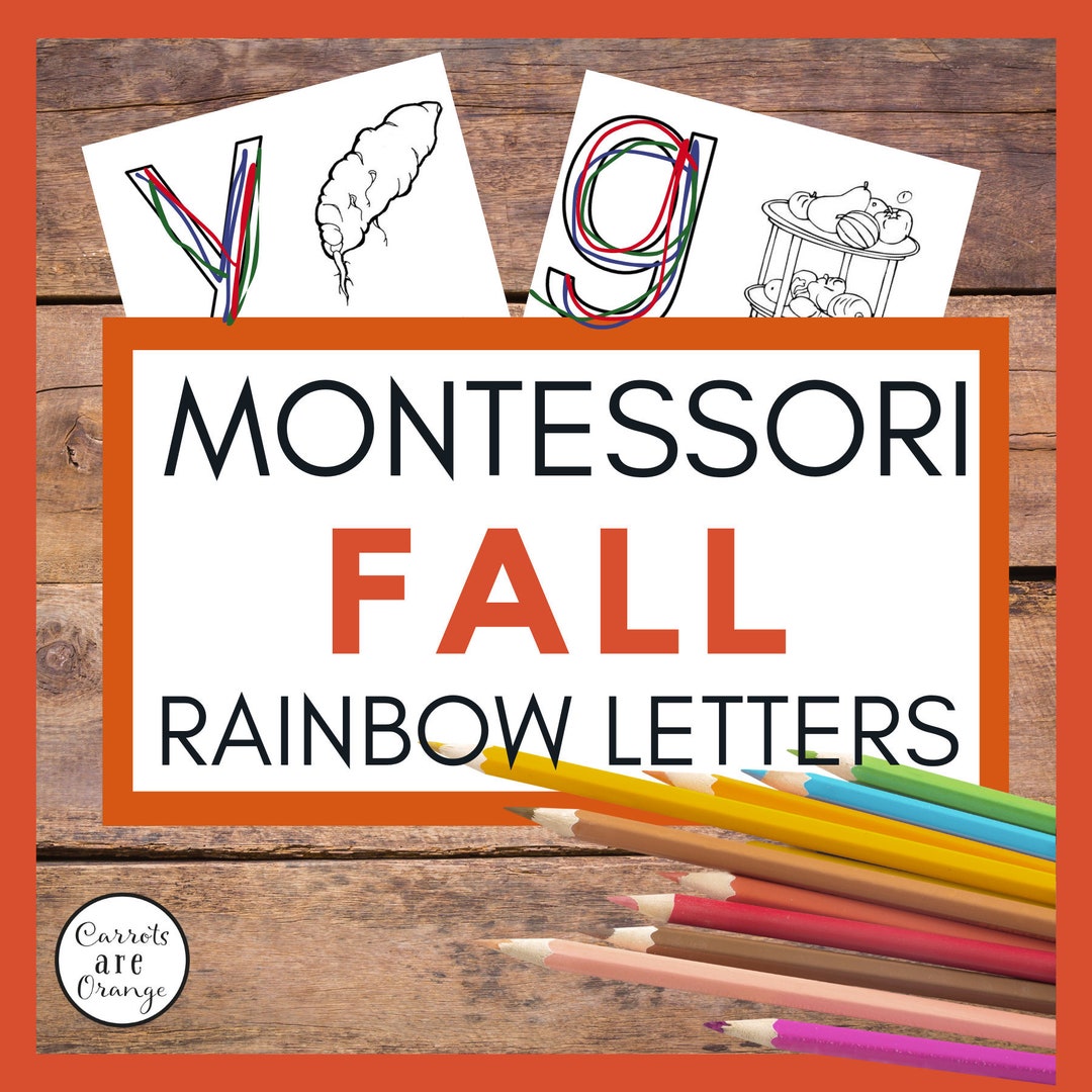 Fall Themed Rainbow Letters Handwriting Practice - Etsy