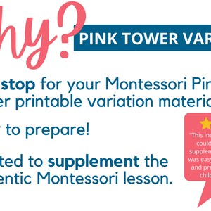 Montessori Sensorial Pink Tower Variation Cards - Etsy
