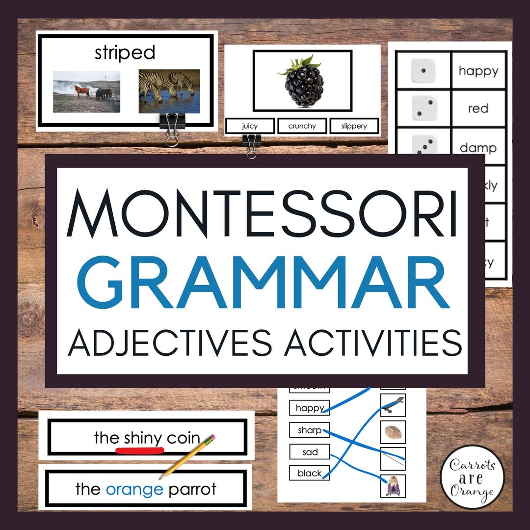 Montessori Grammar Adjectives Activities - Etsy