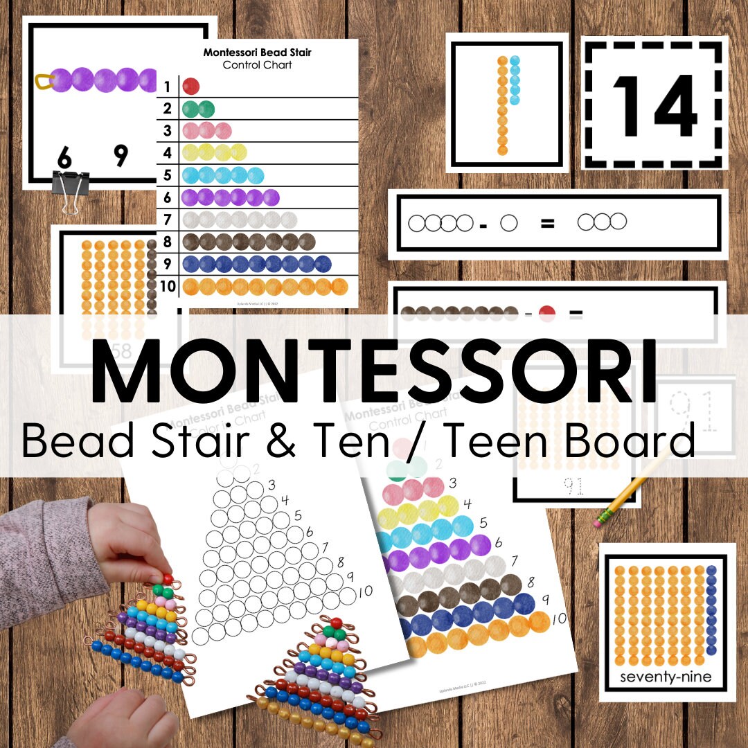 Montessori Math - Bead Stair and Ten & Teen Board - Etsy