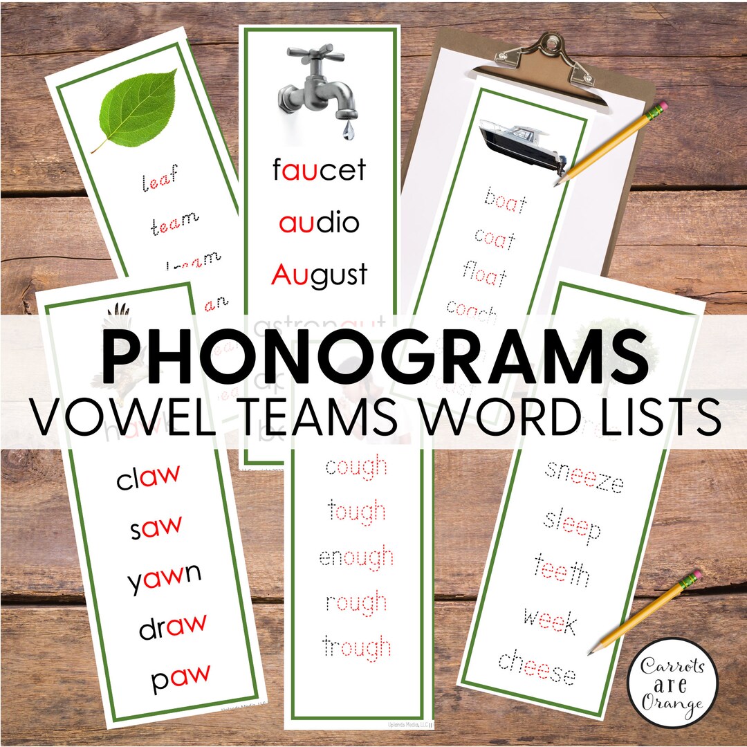 Green Series] Phonogram Word Lists - Vowel Teams - Etsy