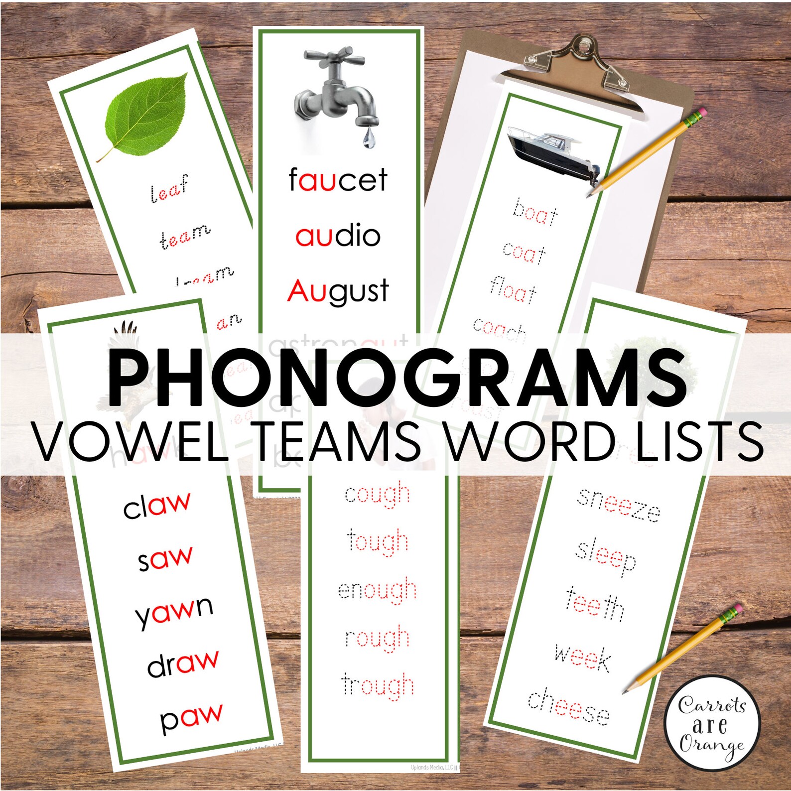 Green Series] Phonogram Word Lists - Vowel Teams - Etsy