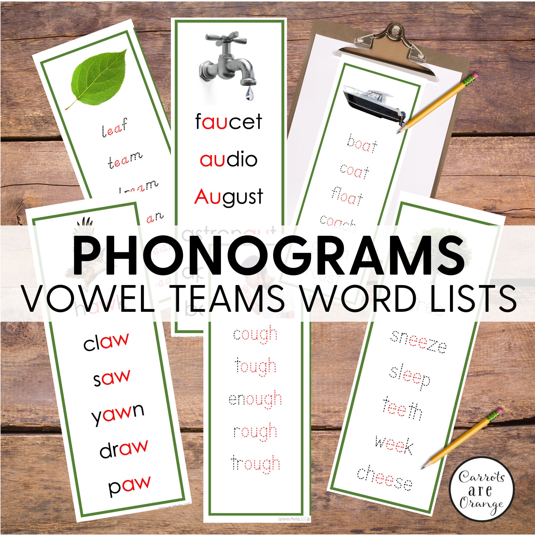 Green Series Phonogram Word Lists Vowel Teams - Etsy