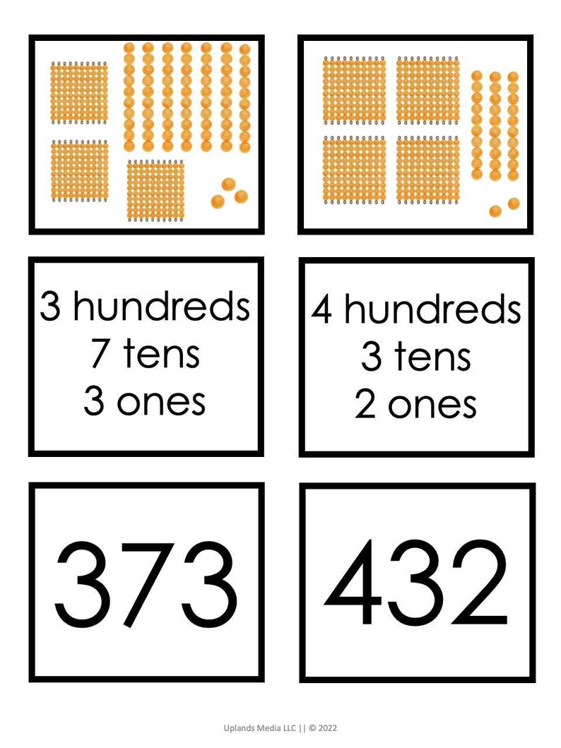 Montessori Math - Place Value Cards - Etsy