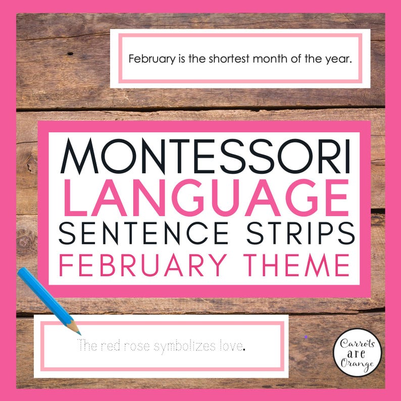 Montessori Language - Sentence Strips - February Theme - Etsy