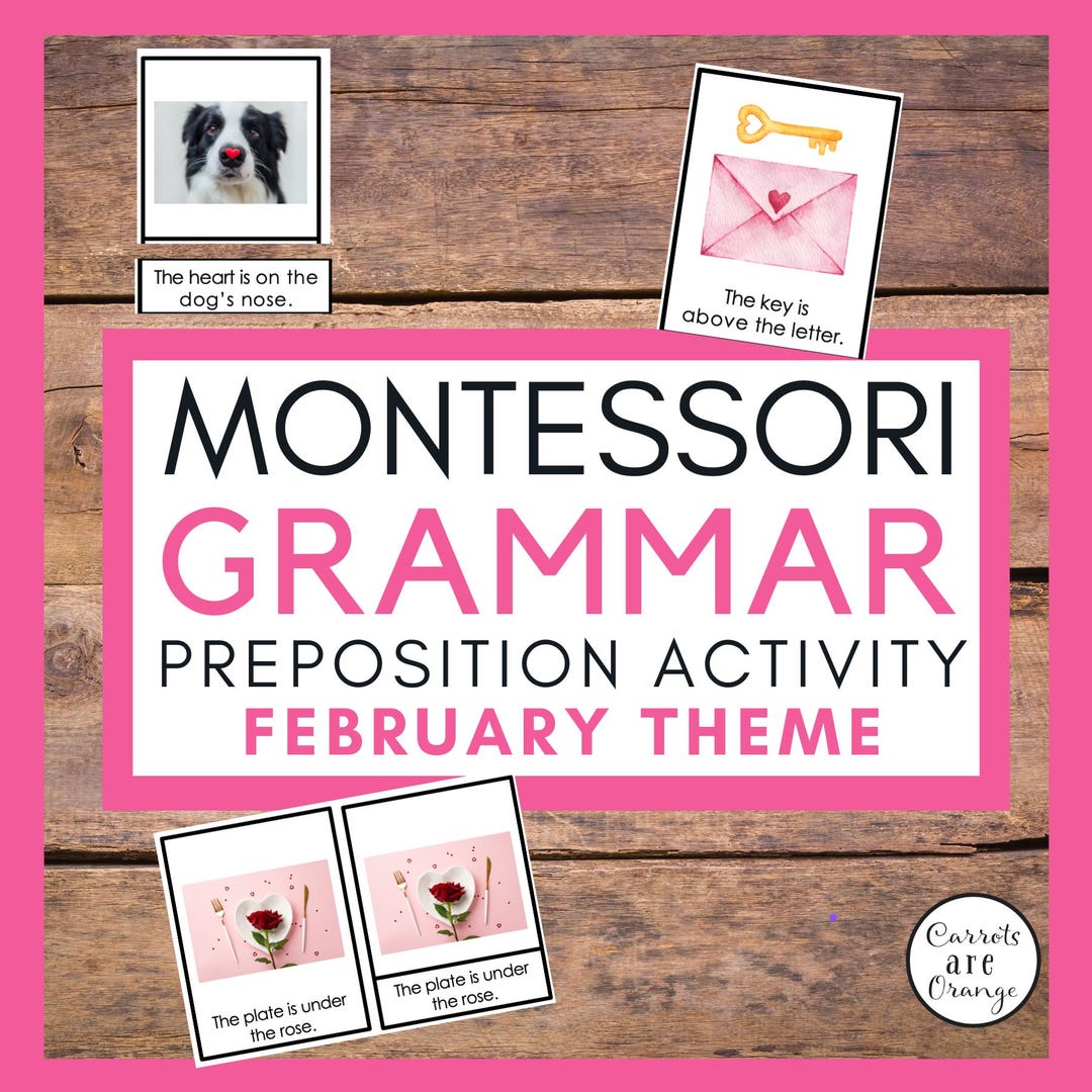 Grammar - Preposition Cards - February Theme - Etsy