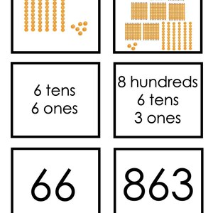 Montessori Math - Place Value Cards - Etsy
