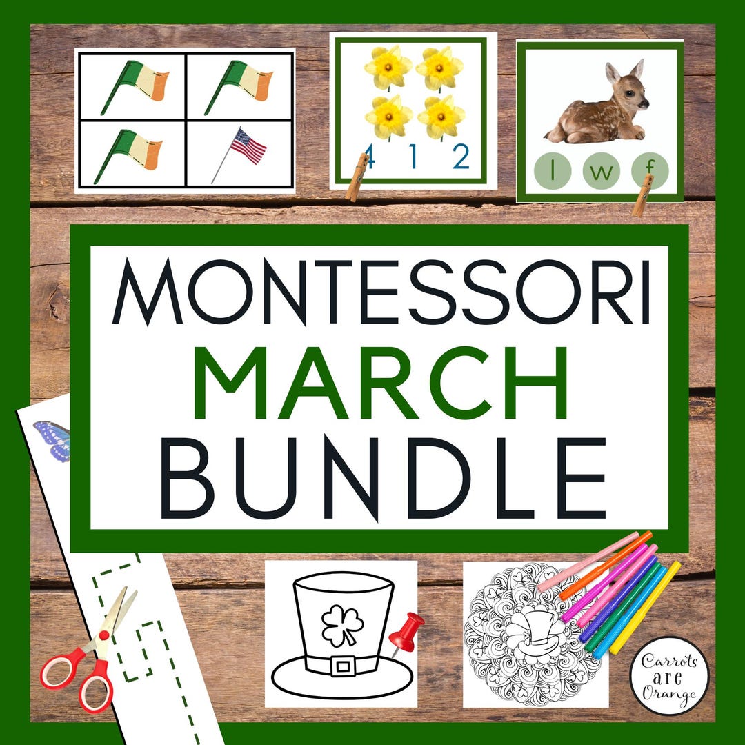 March Montessori Activities Bundle - Etsy