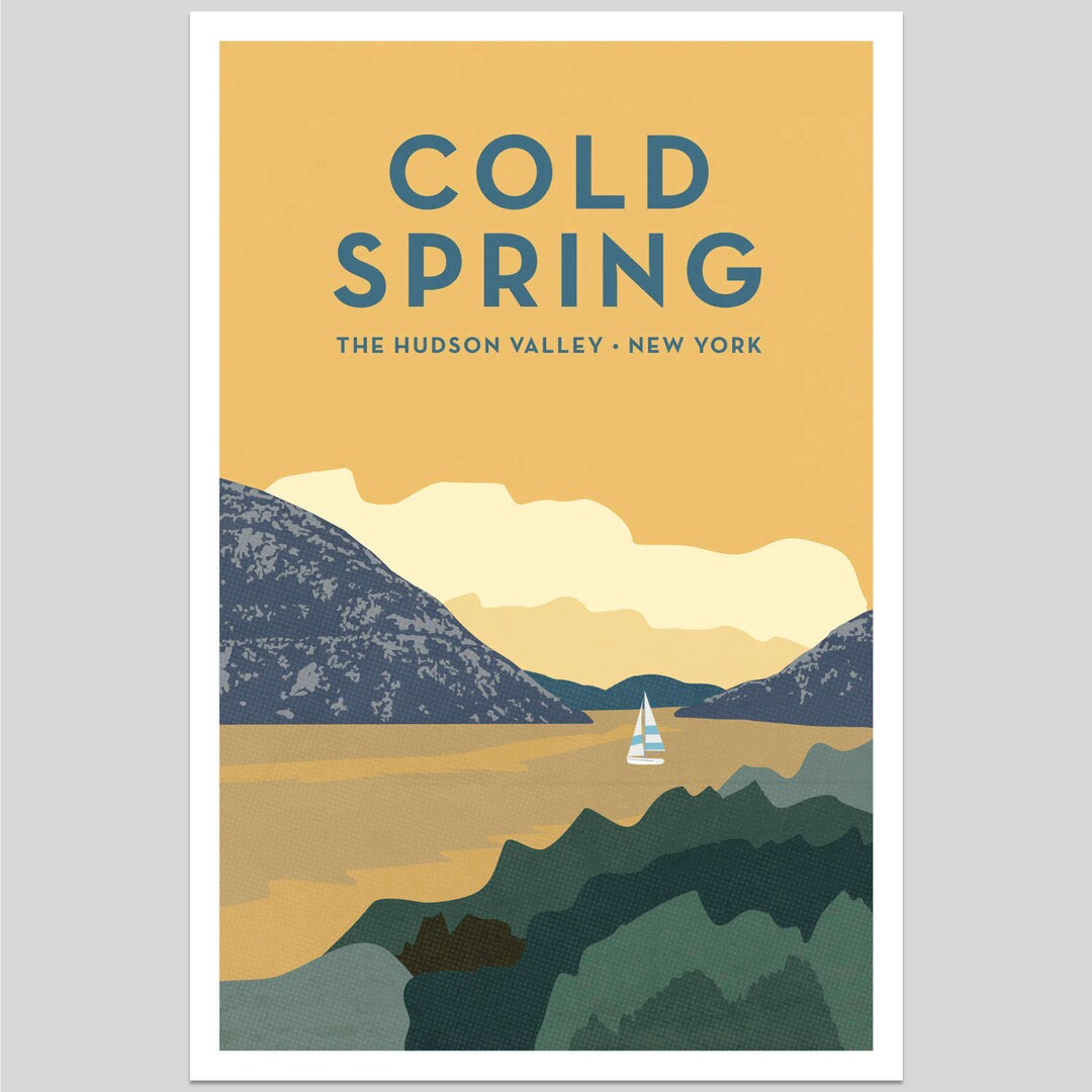 Cold Spring the Hudson Valley Art Print With Sail Boat - Etsy