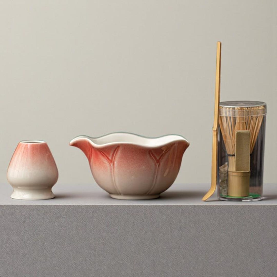 Lotus Flower Matcha Set, Pink Ceramic Tea Ceremony Kit - Etsy