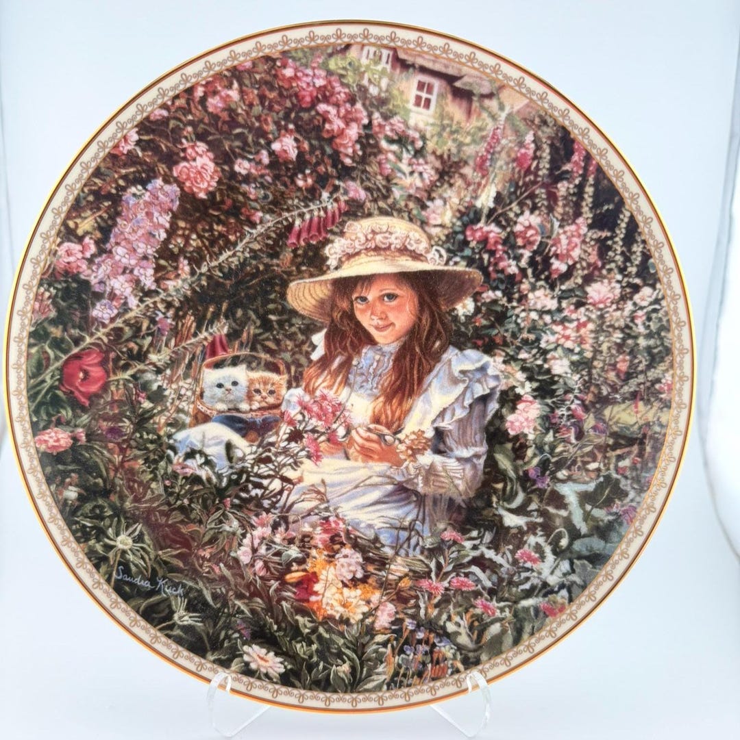 Vintage Sandra Kuck "garden of Sunshine" Plate, 1994 Sugar & Spice ...