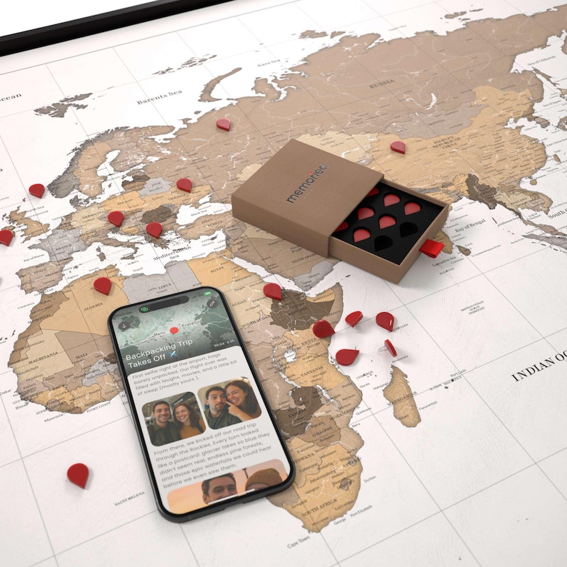 Interactive World Map Pins | NFC Memory Travel Keepsakes (10x) - Etsy