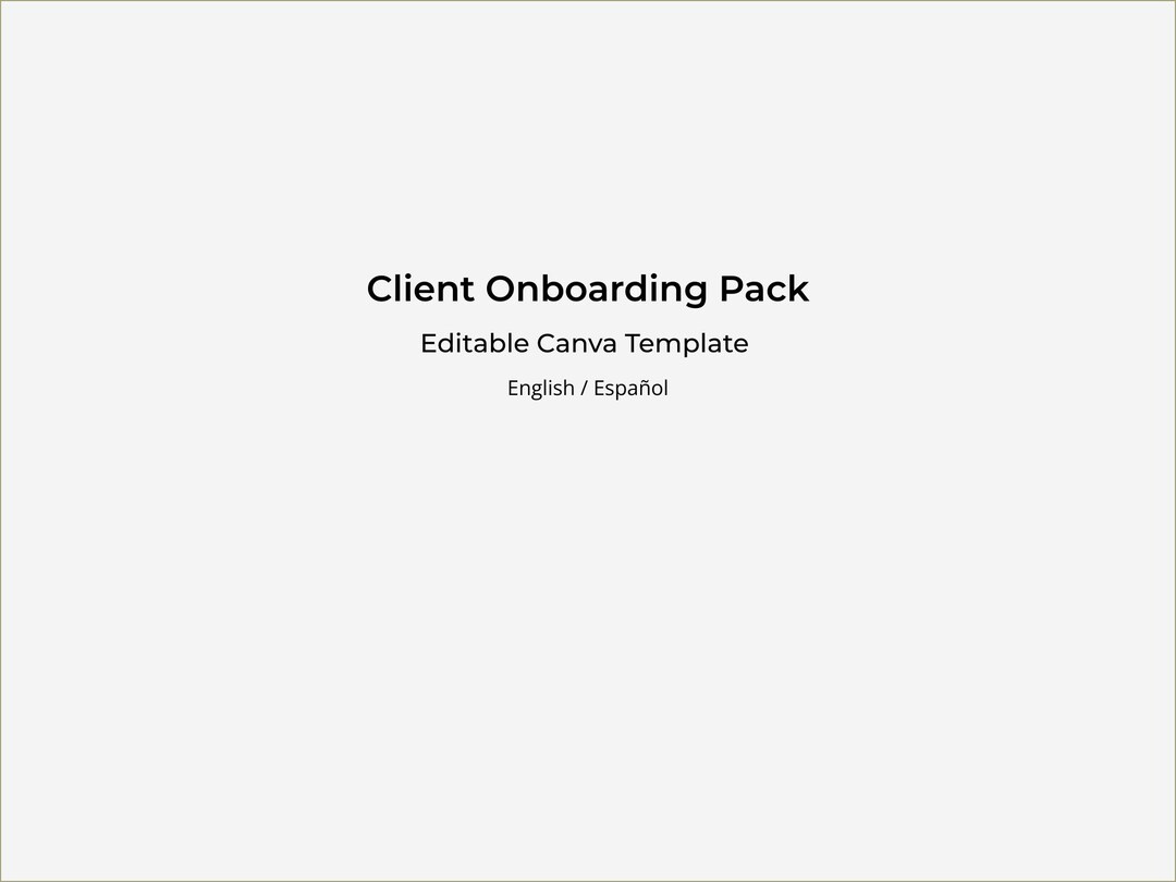Client Onboarding Pack Template | Editable Canva PDF | Bilingual ...