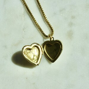 Vintage Heart Locket Pendant Necklace - Handmade Vintage Brass Heart ...