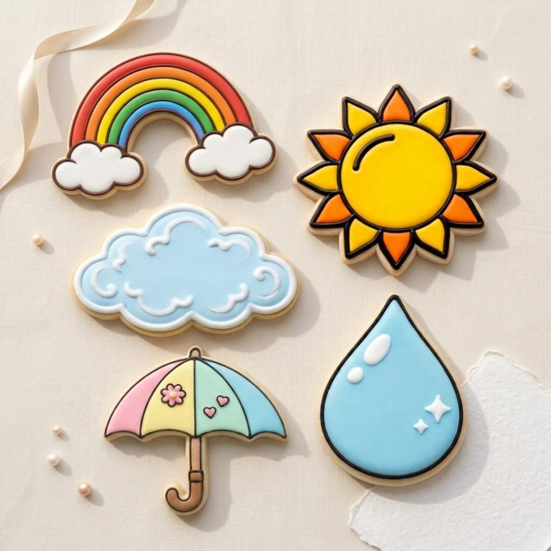 Spring Weather Cookie Cutter Set - Rainbow Sun Rain Bundle - 3D Printed ...