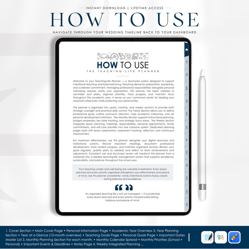 Teacher-life Digital Planner | Academic Agenda | Weekly Lesson Plan ...