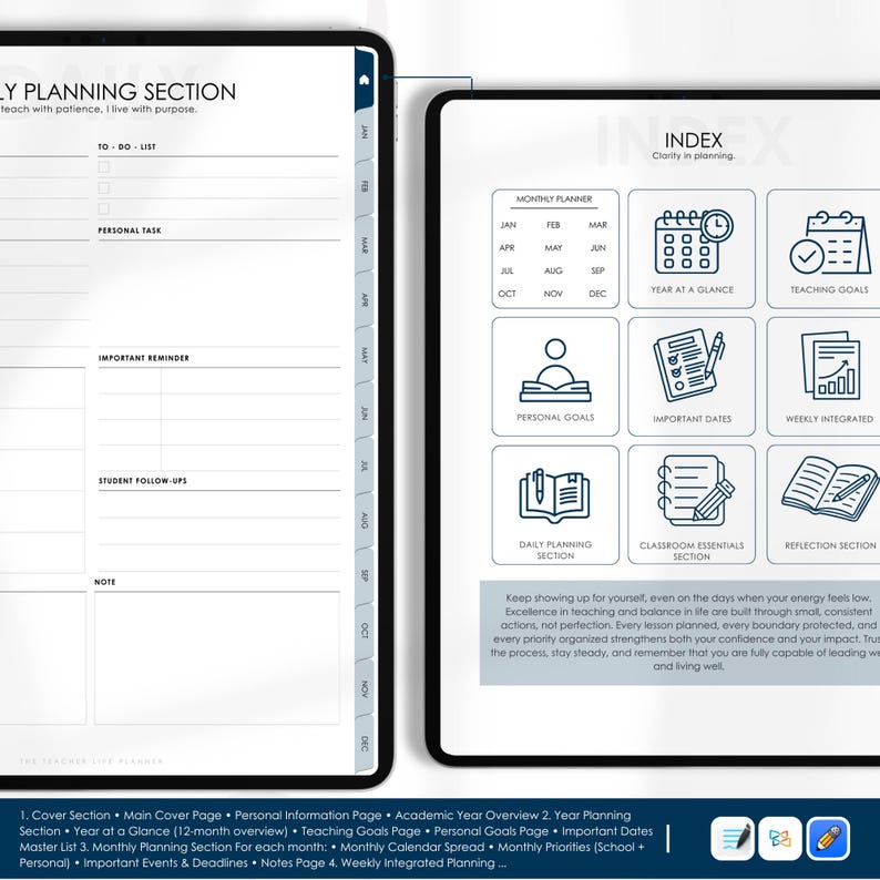 Teacher-life Digital Planner | Academic Agenda | Weekly Lesson Plan ...
