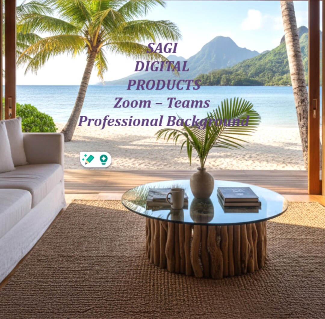 Tropical Beach Professional Zoom Background, Sea View Virtual Office - Etsy
