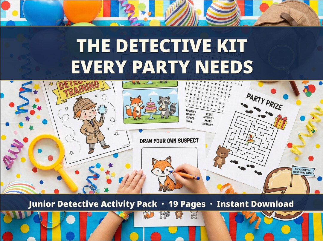 Junior Detective Activity Pack | Kids Mystery Party Printable (PDF ...