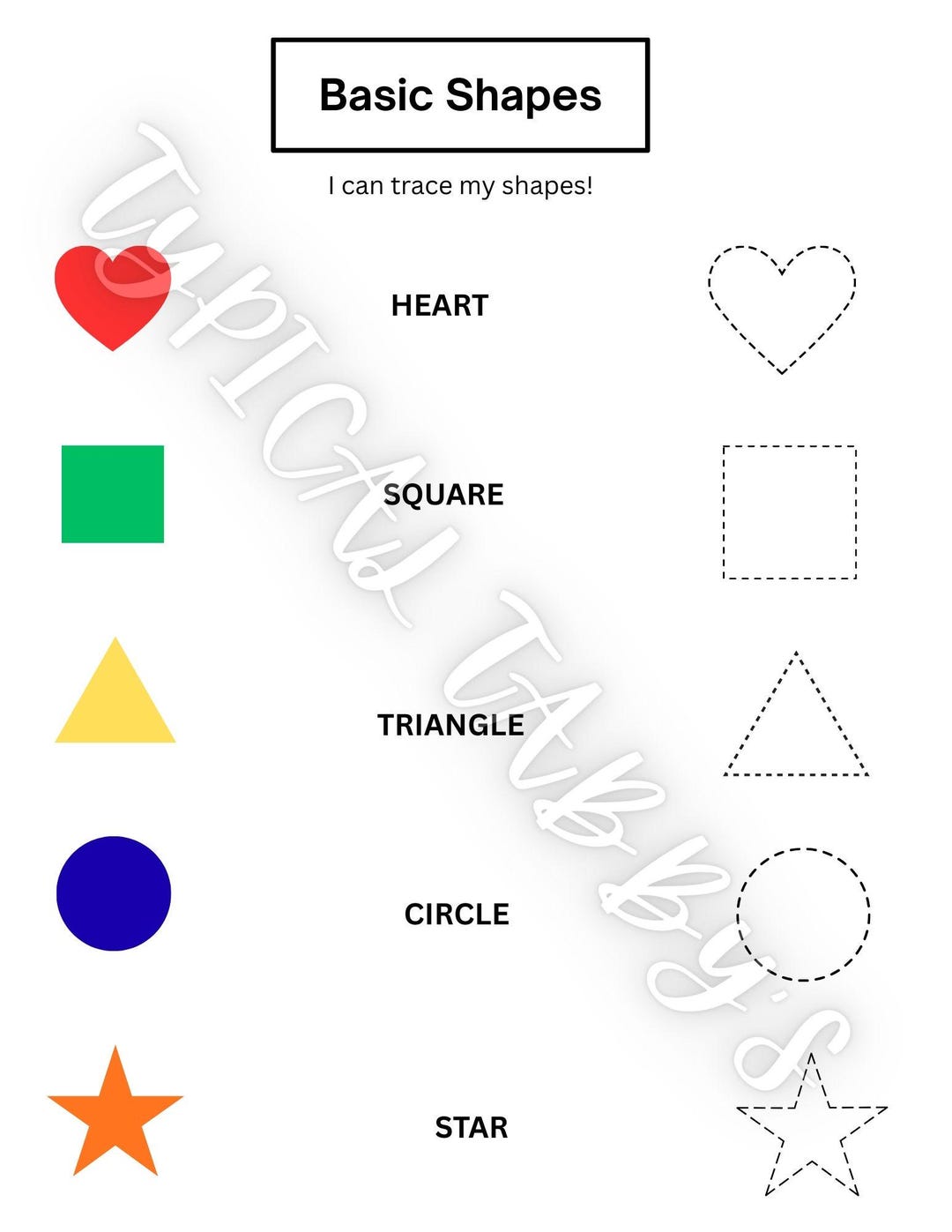 Basic Shape Recognition Activity - Etsy