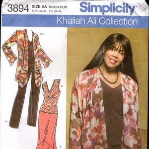 Simplicity 3894 Khaliah Ali Collection Misses' Waterfall Jacket ...