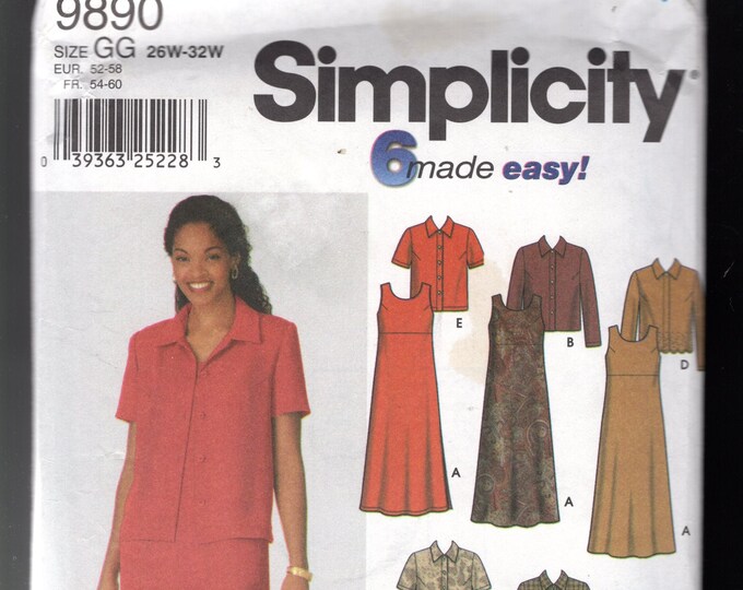 Simplicity 9890 Women's Empire Waist Sleeveless A-line Dress or Jumper ...