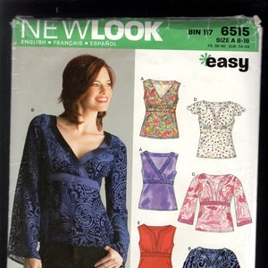 New Look 6515 Misses' Tops, Are Sleeveless, Fluted Capped, 3/4 Length ...