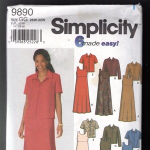 Simplicity 9890 Women's Empire Waist Sleeveless A-line - Etsy