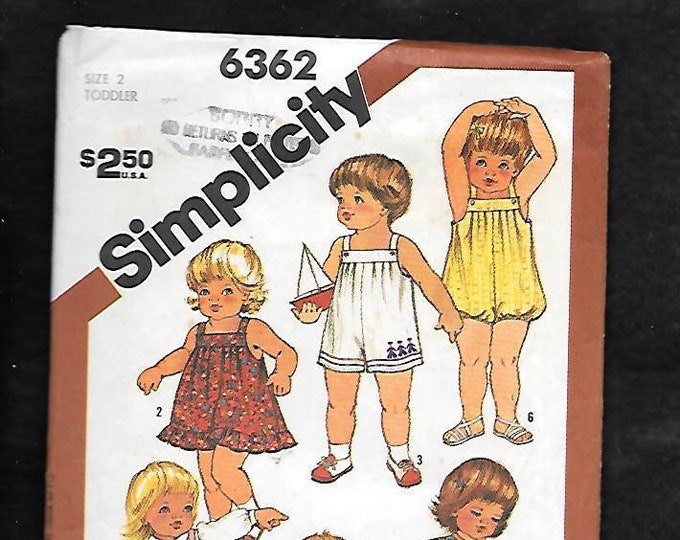 Simplicity 6362 Toddlers' Sun Dress/jumper, Beach Rompers, and Overalls ...
