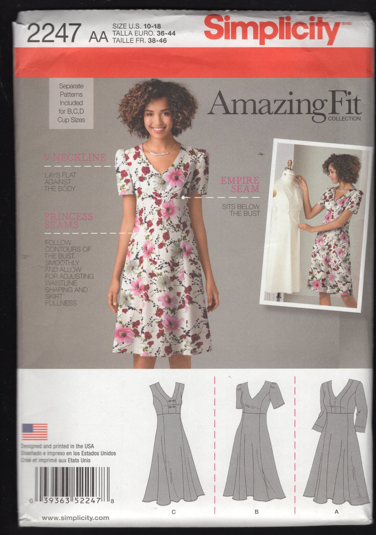 Simplicity 2247 Misses' Figure Flattering Dress Has V - Etsy