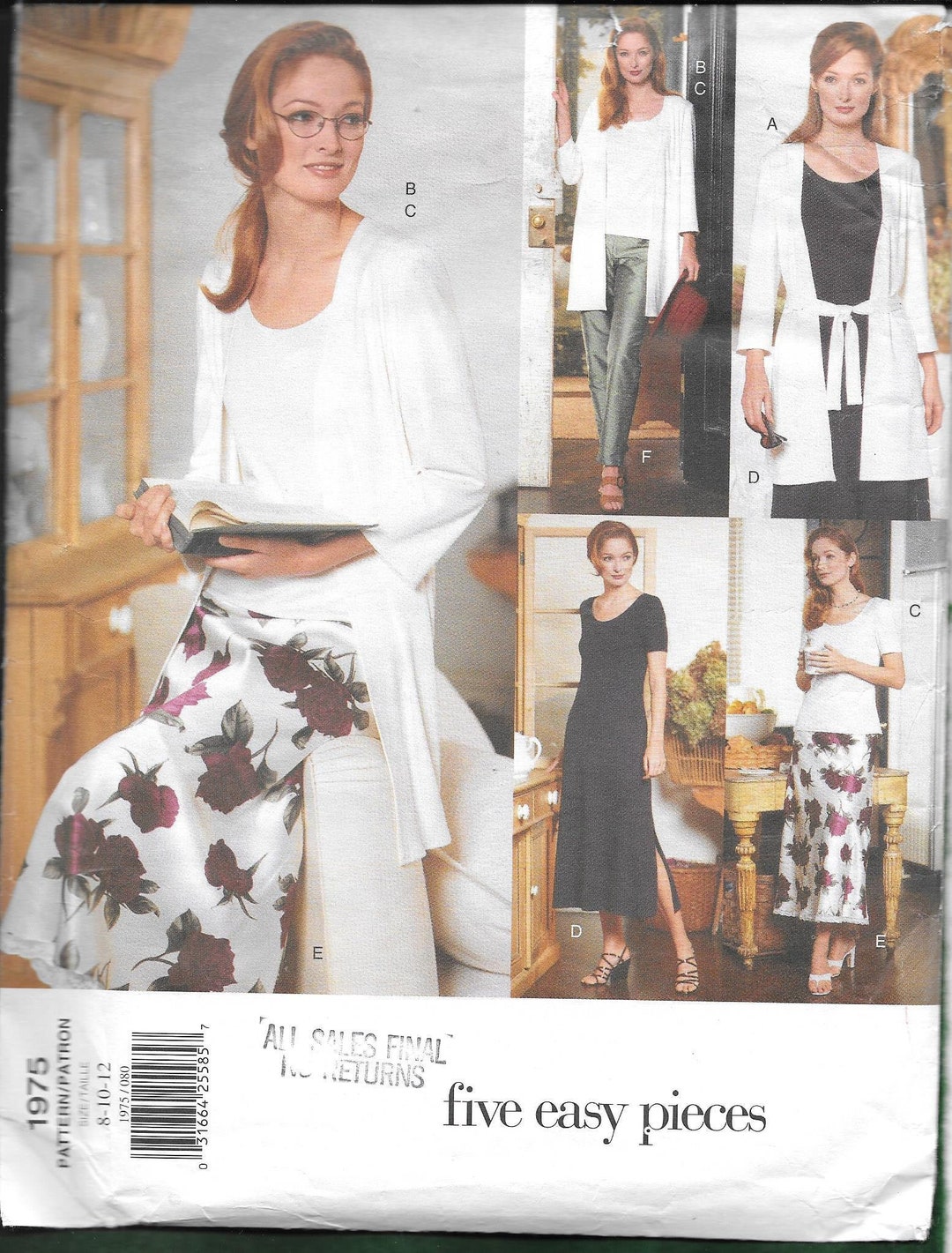 Vogue 1975 Misses' Dress, Skirt, Pants, Top, and Cardigan Jacket Five ...