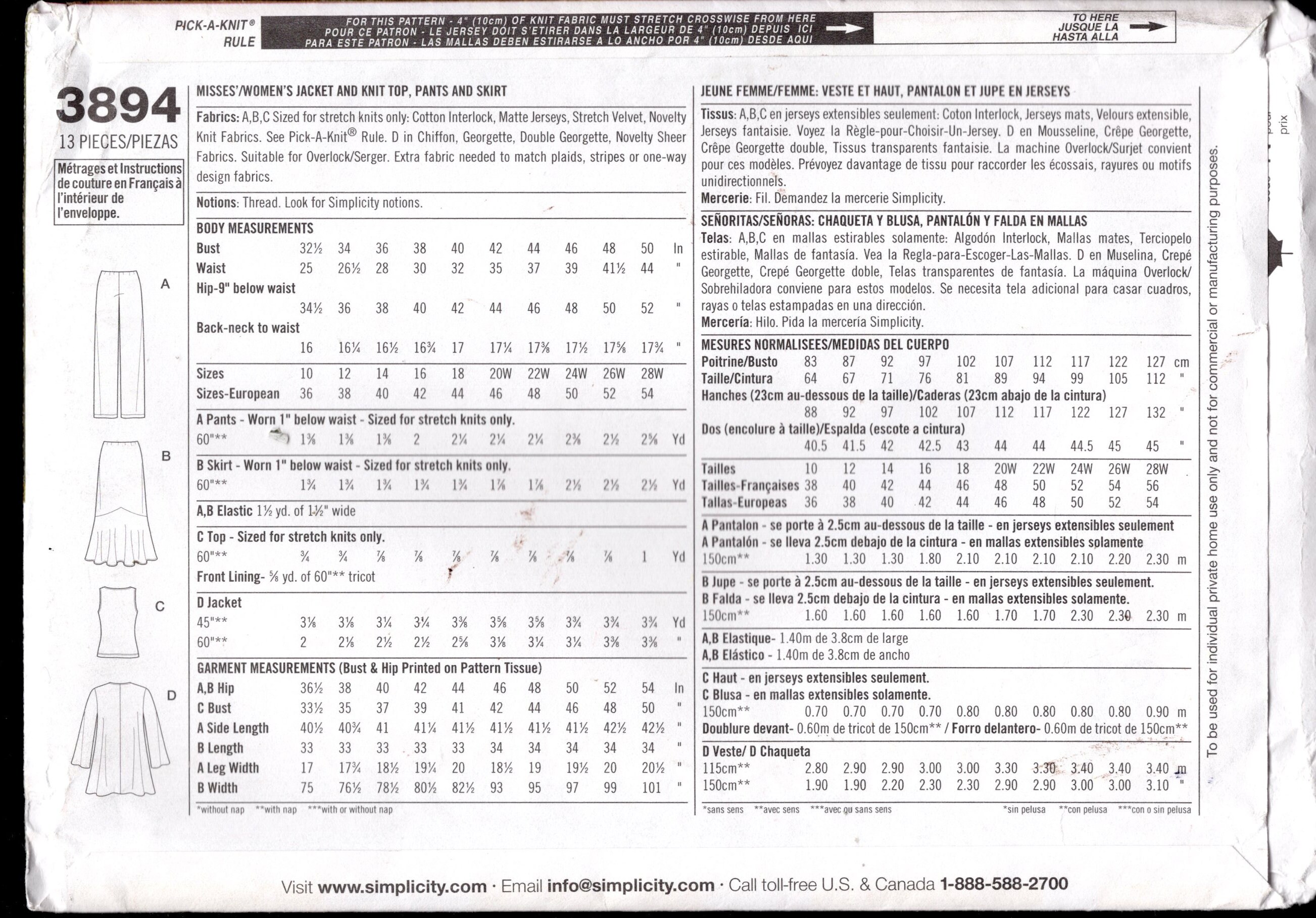 Simplicity 3894 Khaliah Ali Collection Misses' Waterfall Jacket ...