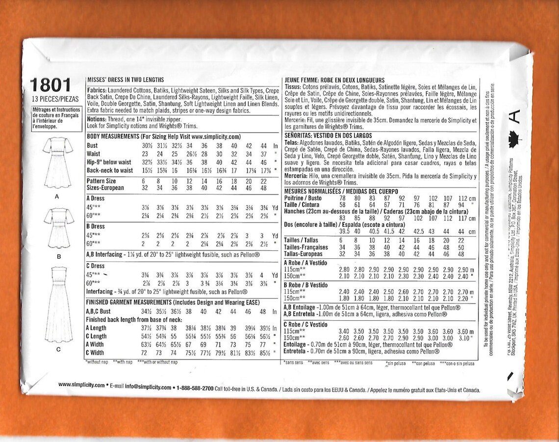 Simplicity 1801 Misses' Designer Cynthia Rowley Evening, or Street ...