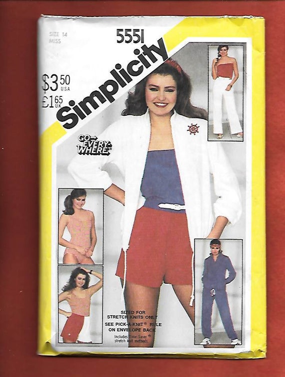 Retro 80's Resort Wear Simplicity 5551 Misses' Casual | Etsy