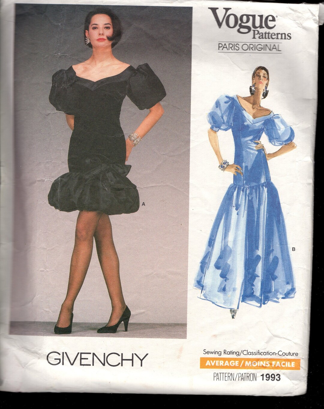 Vogue 1993 Designer Givenchy Paris Original Evening Gown, or Cocktail ...