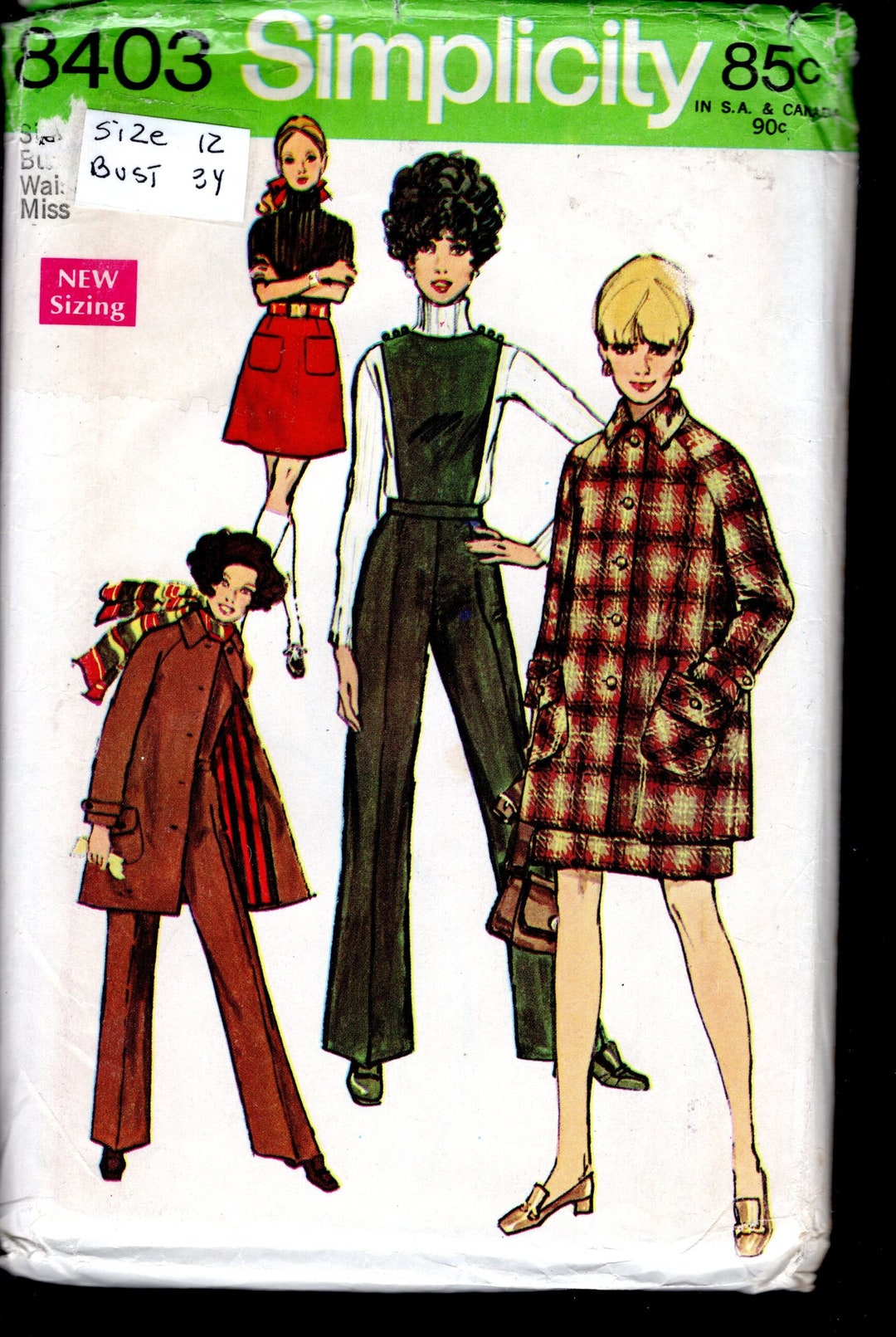 Simplicity 8403 Misses’ Mod 60’s Flared Leg Pants, Raglan Sleeved Mini ...