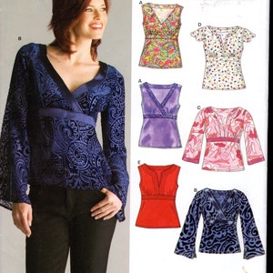 New Look 6515 Misses' Tops, Are Sleeveless, Fluted Capped, 3/4 Length ...