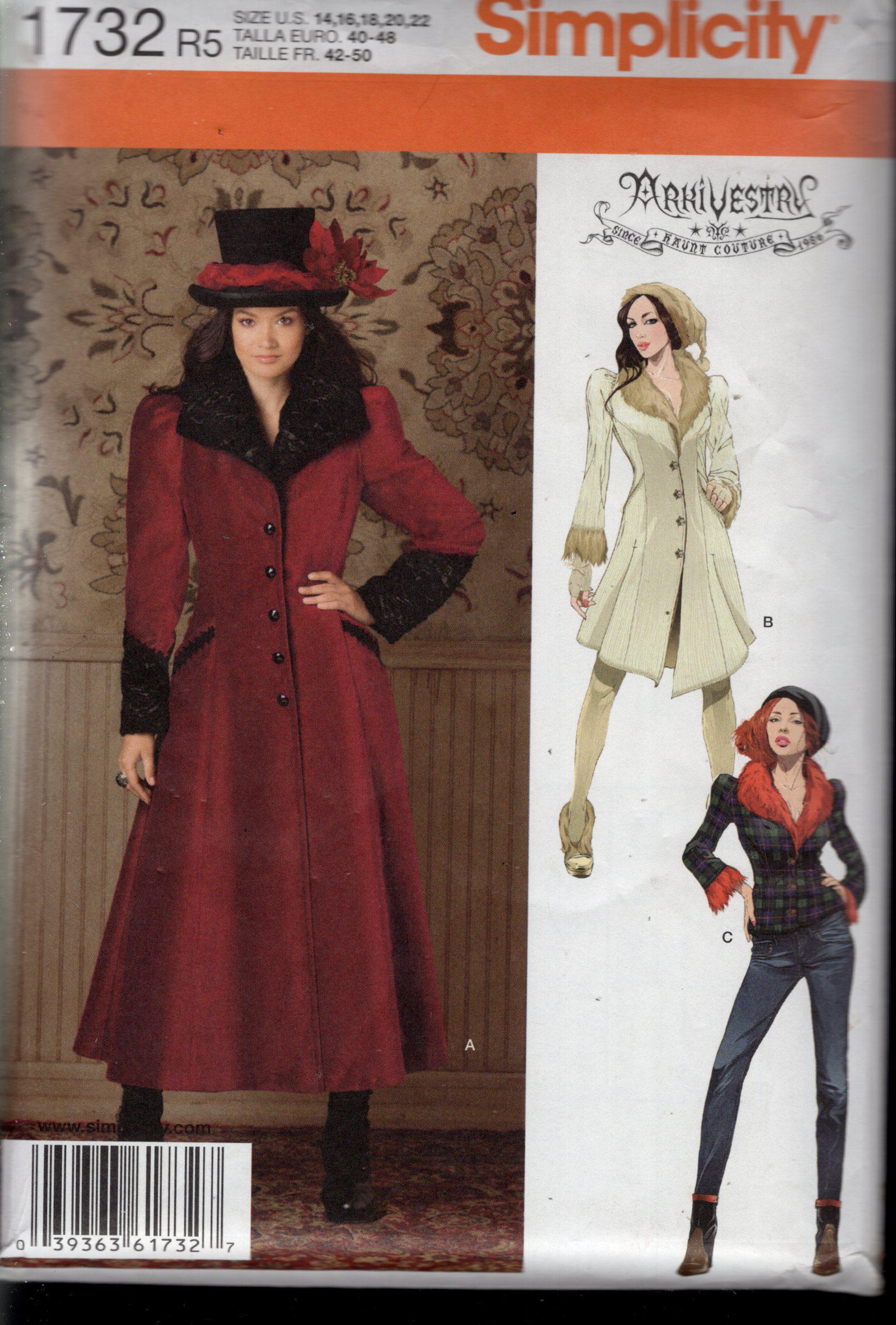 Simplicity 1732 Misses' Swashbuckler Coat, and Jacket With Close ...