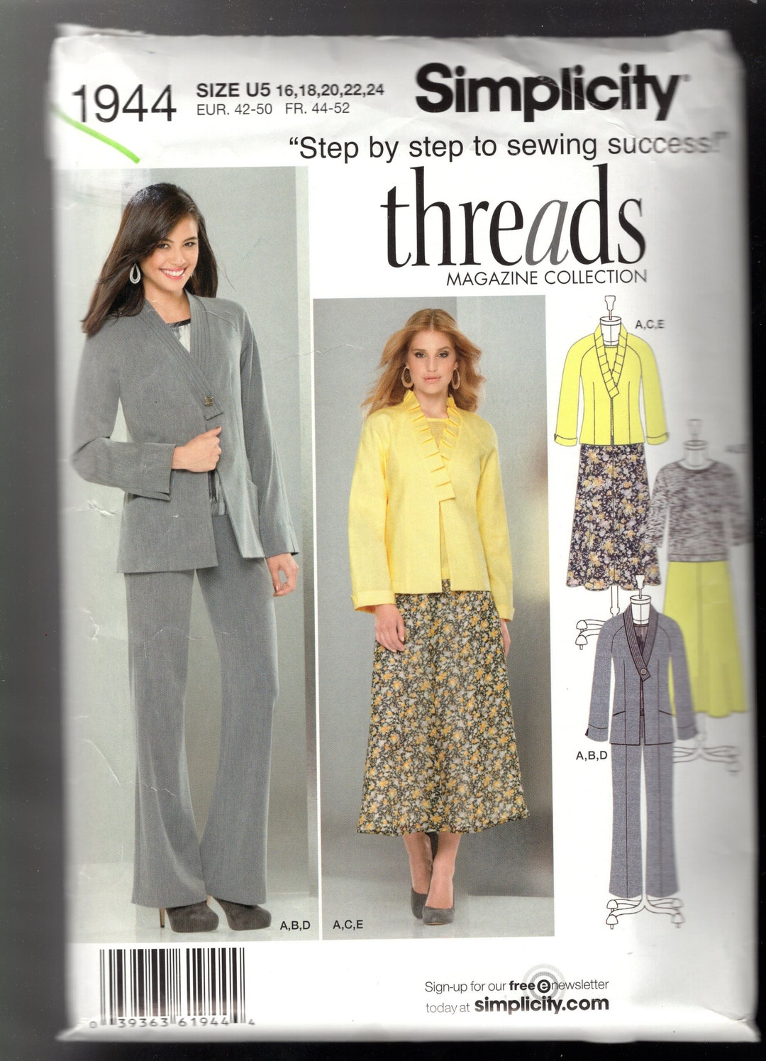 Simplicity 1944 Misses' Wardrobe, Jacket With Lapel Details, Dolman ...