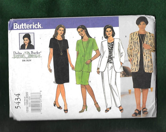 Butterick 5434 Women's Delta Burke Design Jacket, Semi Fitted Top ...