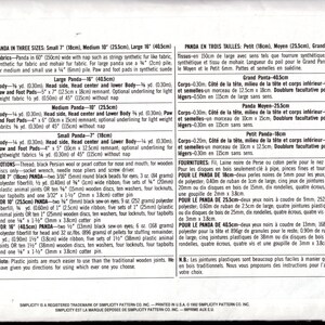 Simplicity 7883 Fab 90's Cuddly Plush Designer Panda Bears, Designed by ...