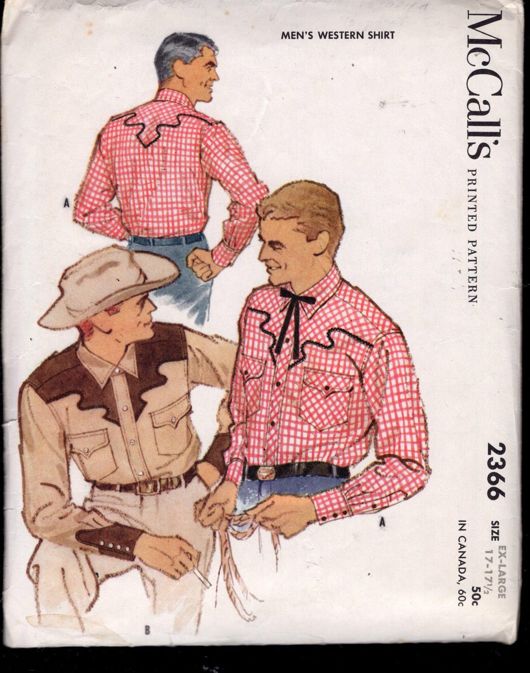 Mccall's 2366 Classic 50's Men's Western, Cowboy, Roy Rogers, Square ...