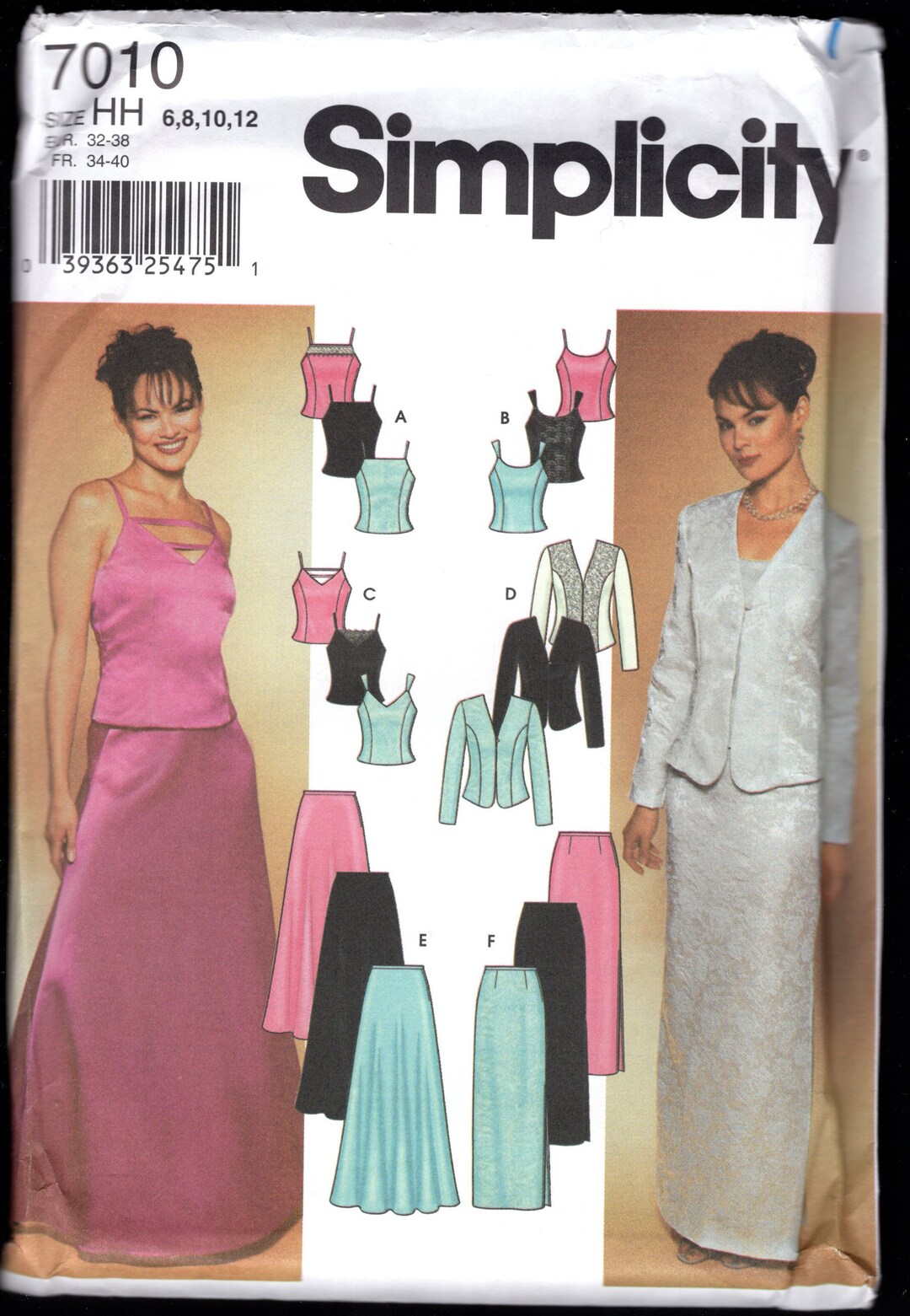 Simplicity 7010 Misses' Two Piece Gown, With Princess Top, Long Sleeved ...