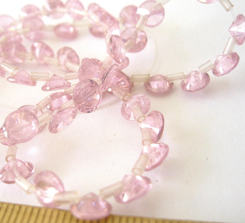 CZ Pink Rose Diamond-shaped Beads - Drilled Cubic Zirconia in a Pale ...
